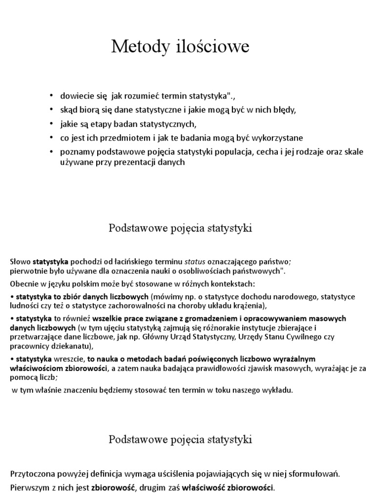 Metody Ilościowe | PDF