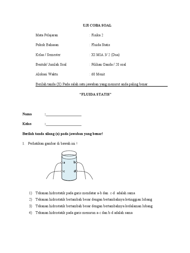 Uji Coba Soal Mini Riset | PDF