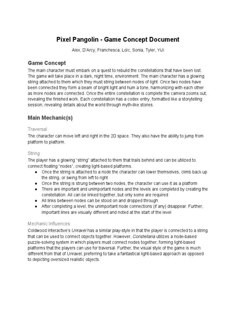 Game Concept Document Pdf 