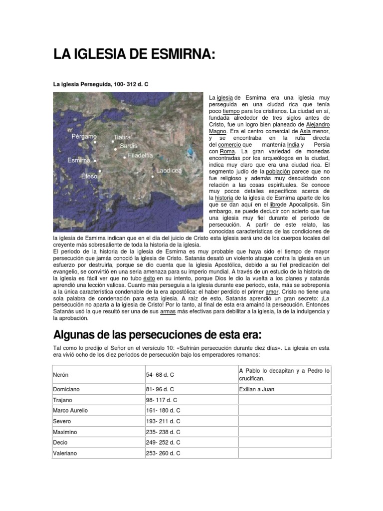 La Iglesia de Esmirna Crea-2 A | Descargar gratis PDF | Iglesia cristiana | Historia del ...