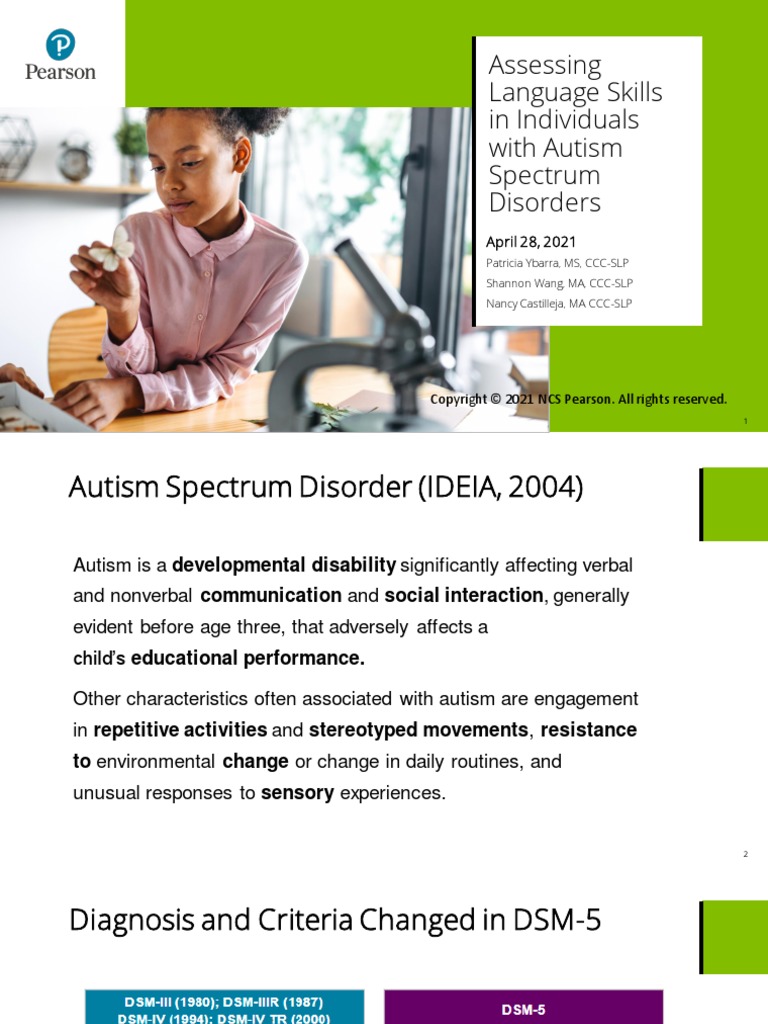 Assessing Language Skills in Individuals With Autism Spectrum Disorders | PDF | Autism Spectrum ...