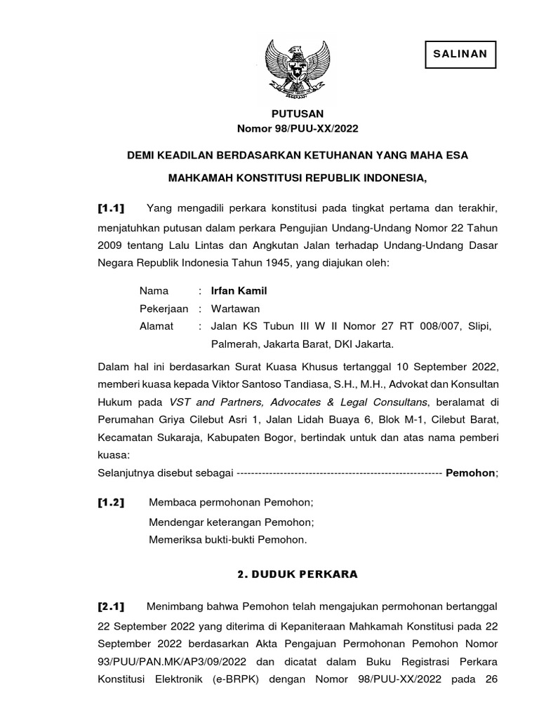 Putusan Mkri 8785 1669787602 | PDF