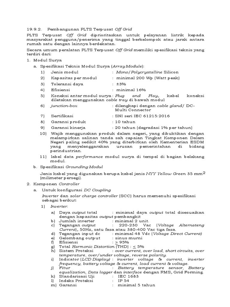 Juknis Dak Khusus PLTS | PDF