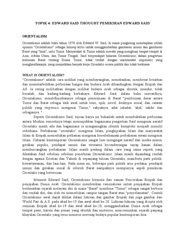 Pemikiran Edward Said | PDF