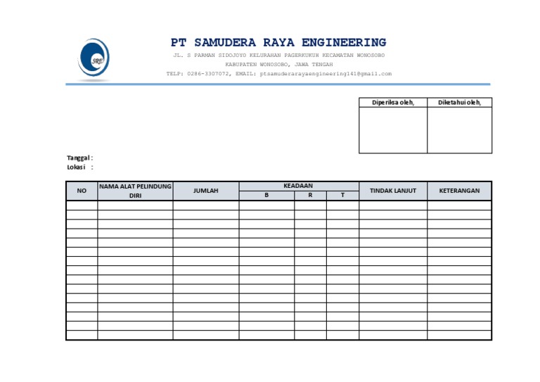 Form Pemeriksaan APD | PDF