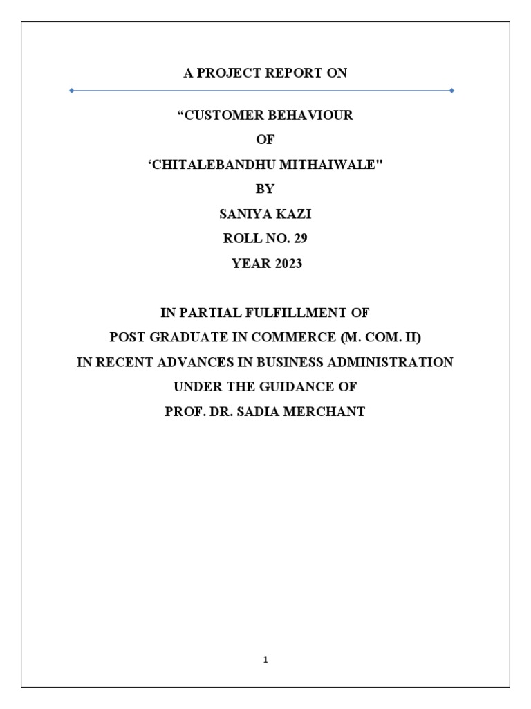 A NEW PROJECT REPORT ON CB | PDF | Marketing | Consumer Behaviour