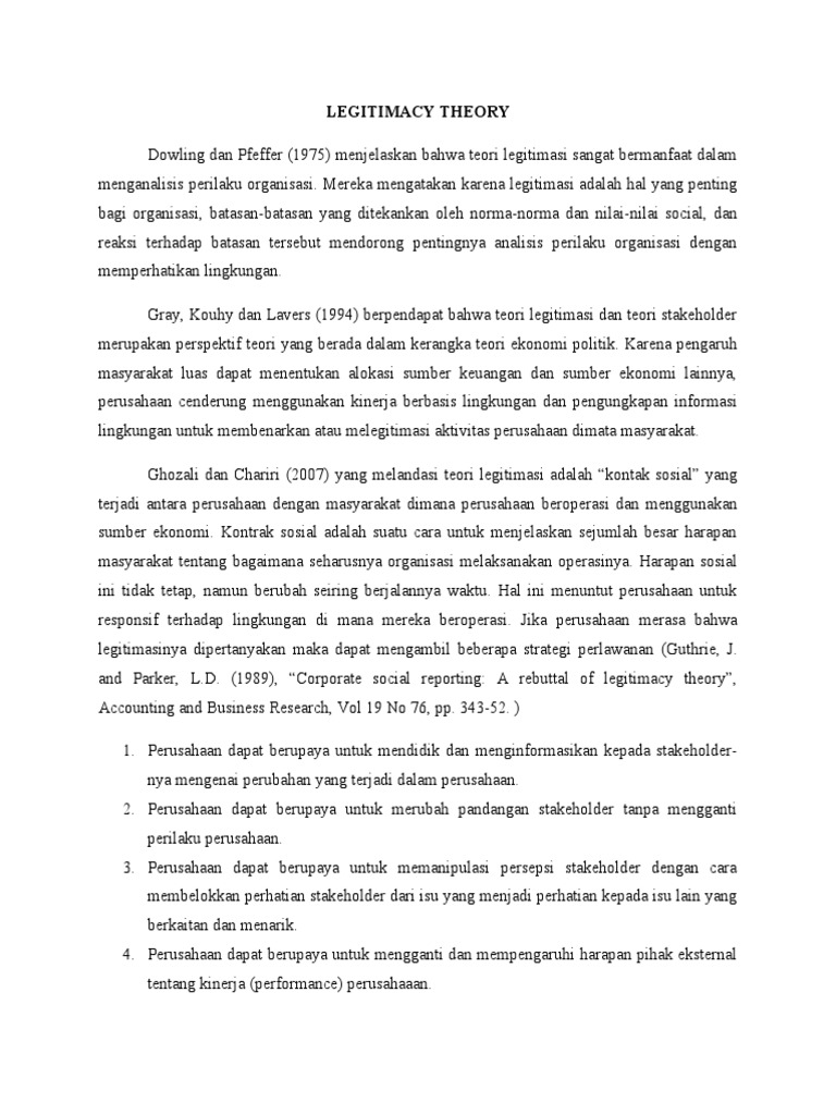 Legitimacy Theory | PDF