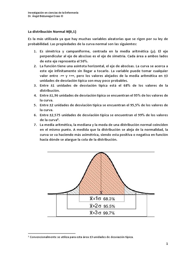 La Distribución Normal | PDF | Desviación Estándar | Distribución normal