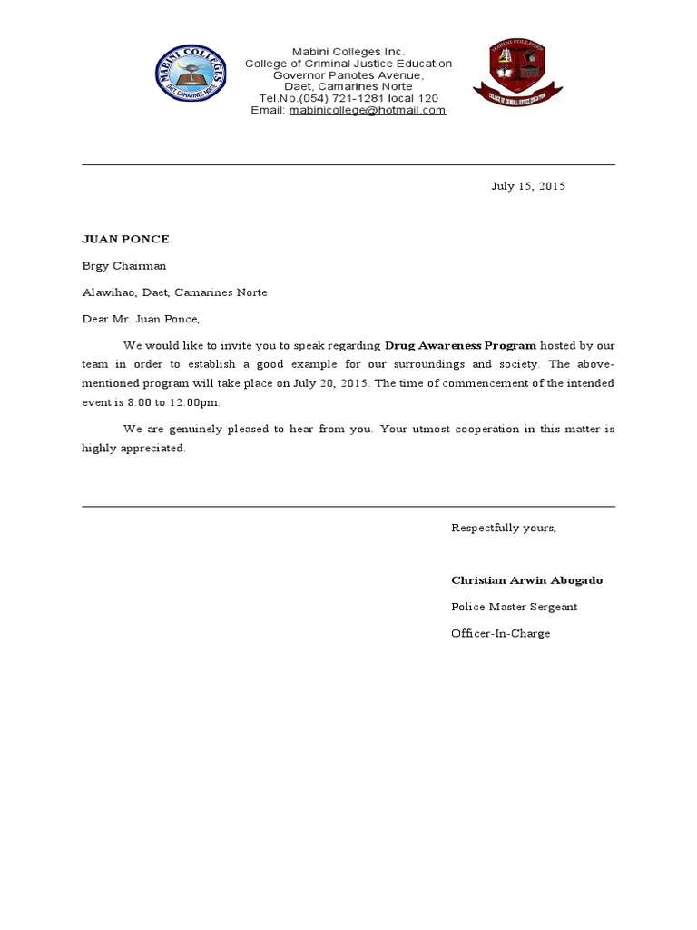 Police Invitation Letter | PDF