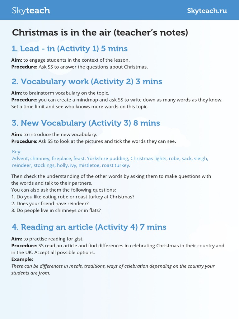 Engaging Christmas Lesson Plan | PDF | Christmas | Vocabulary