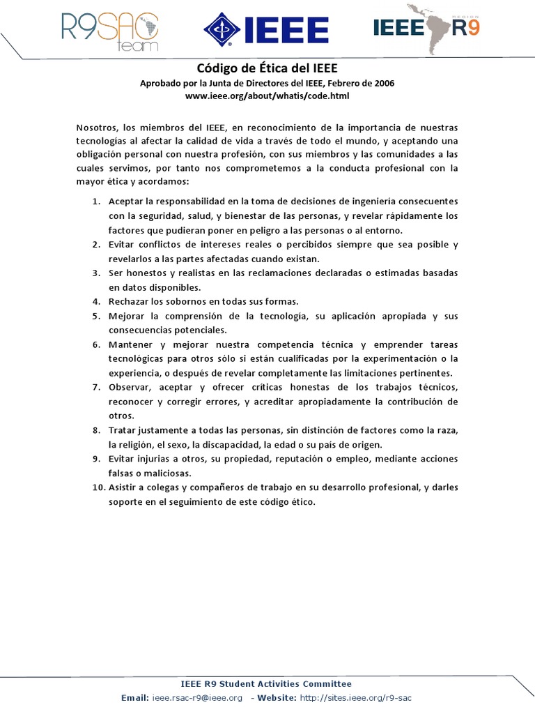 Código de Ética IEEE - Español | PDF