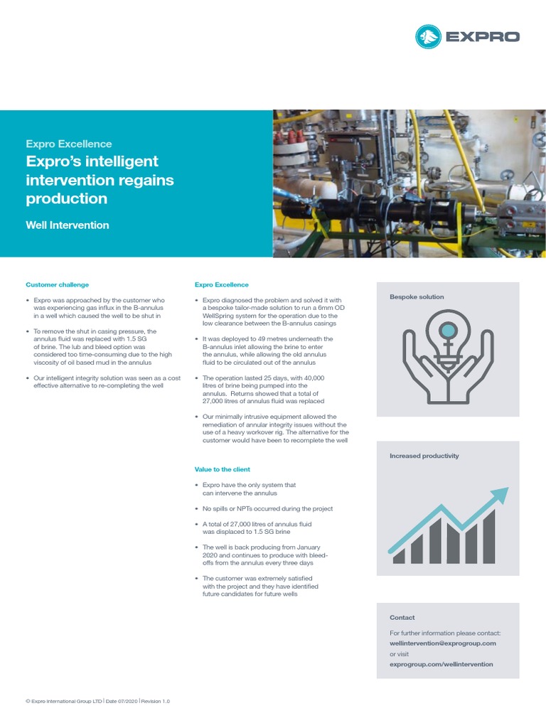 Well Intervention - Annulus Intelligent Intervention CS A4 | PDF | Physical Sciences | Process ...