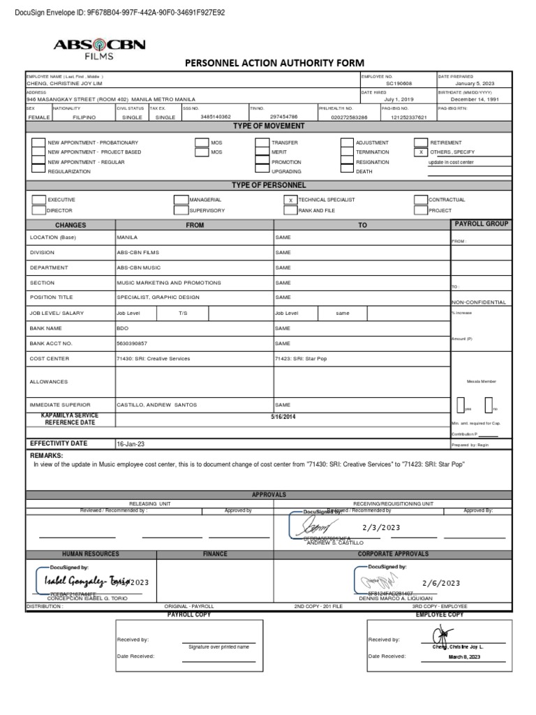 Cheng, Christine Joy Lim Paaf 011623 | PDF