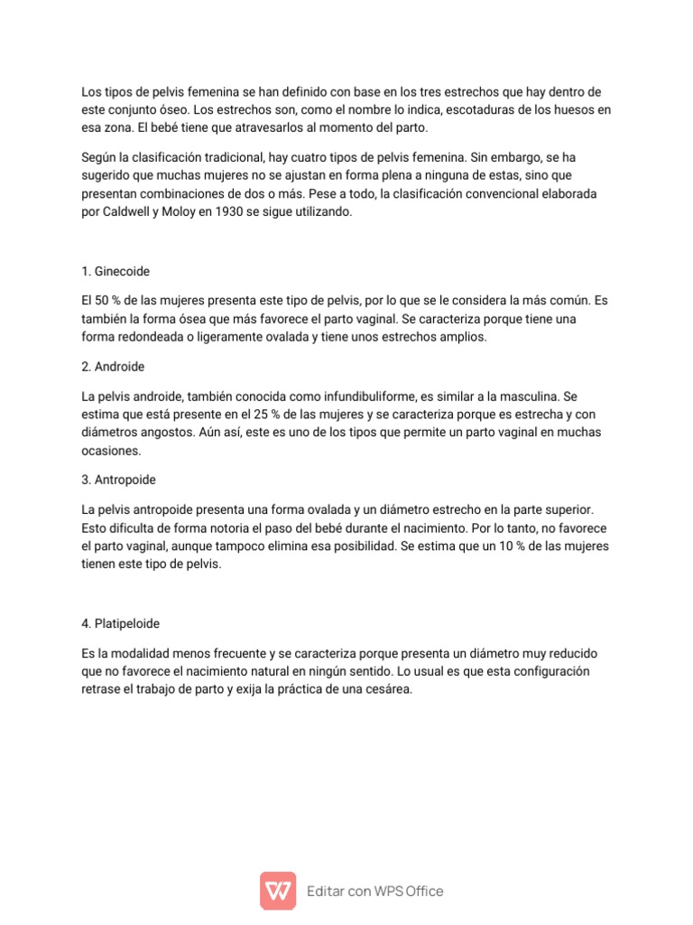 Los Tipos De Pelvis Pdf