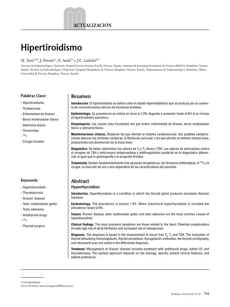 Tratamiento del Hipertiroidismo y Causas | PDF | Hipertiroidismo | Tiroides