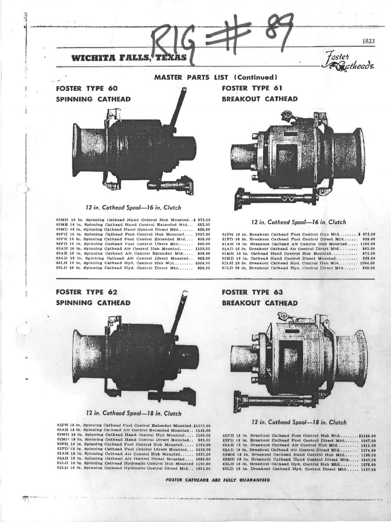 Foster CATHEAD-Drawworks | PDF