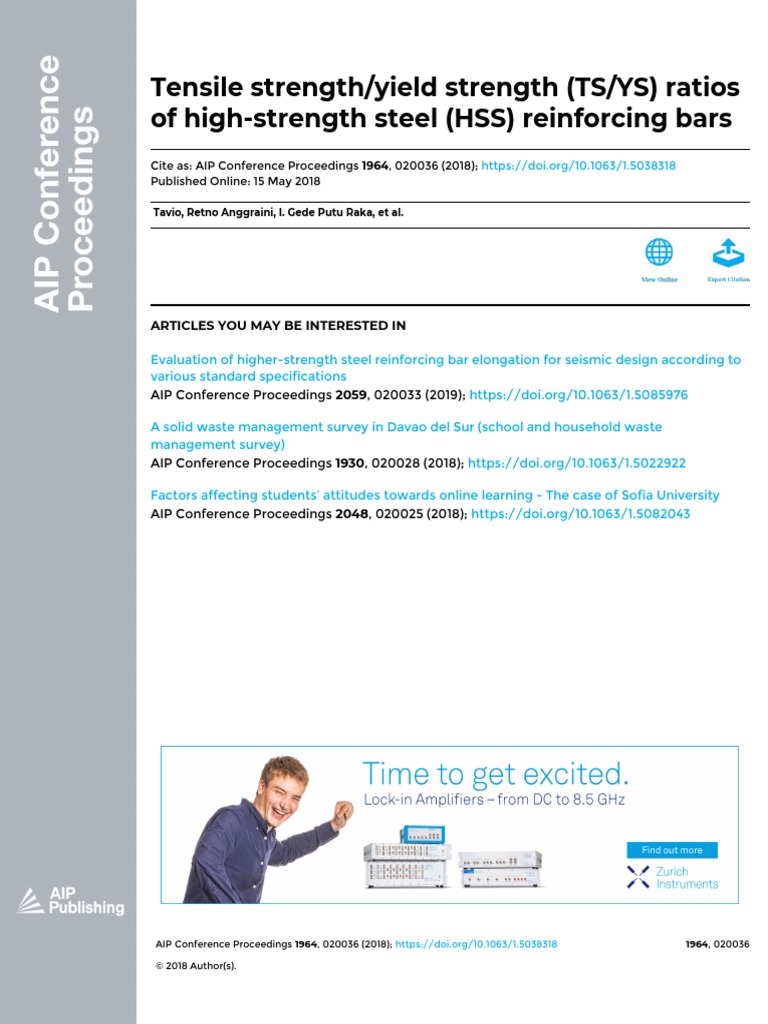Tensile Strength/yield Strength (TSYS) Ratios of High-Strength Steel ...
