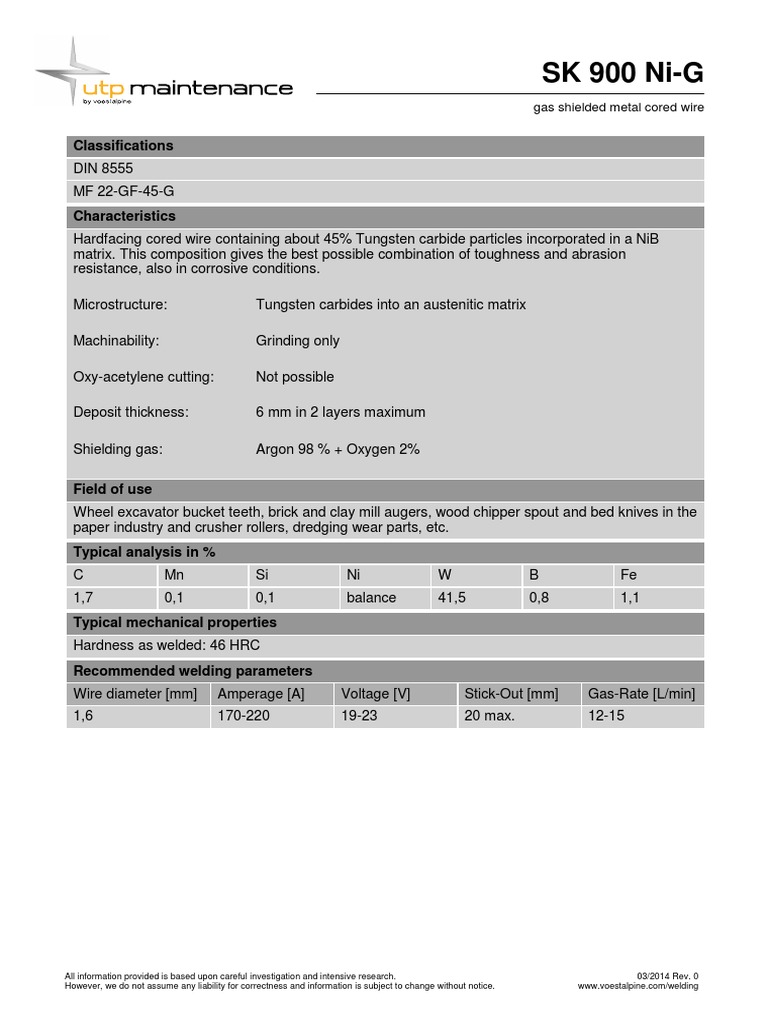 SK 900 Ni-G: Classifications | PDF
