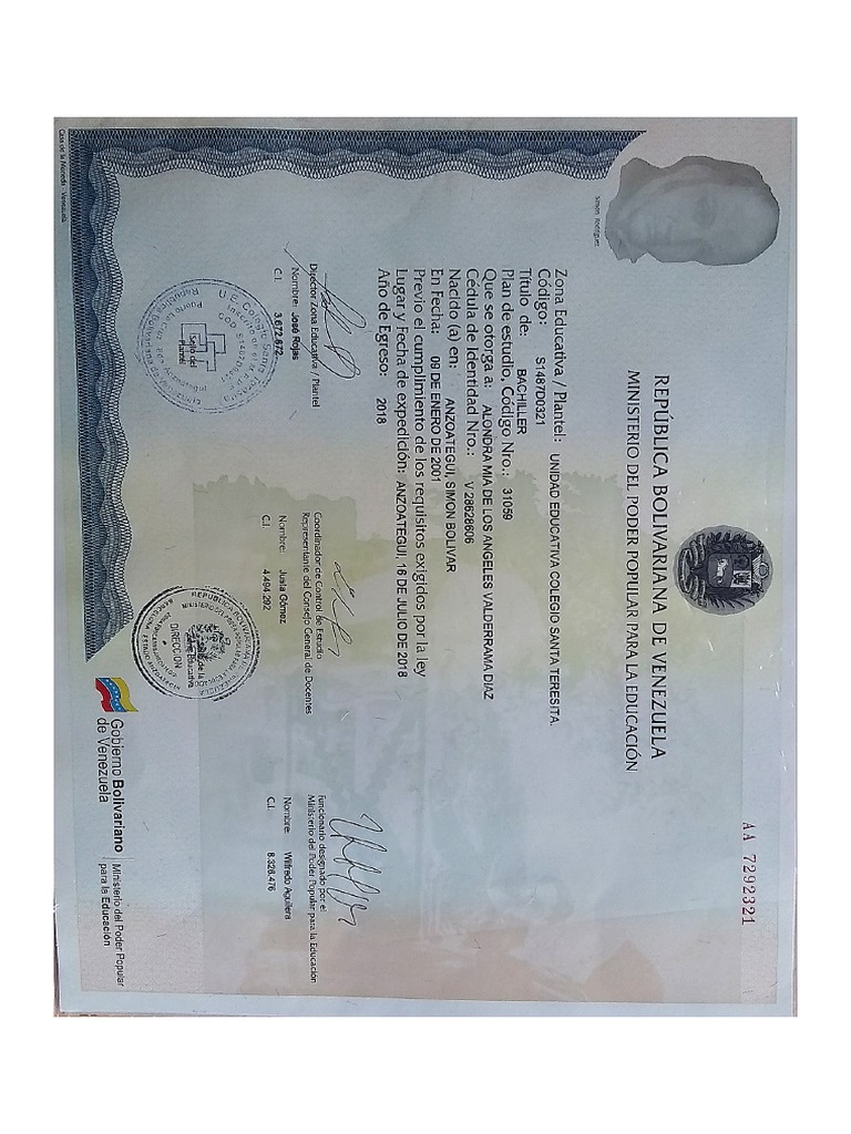 Título Bachiller | PDF