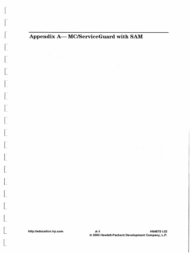 MC ServiceGuard Appdx A | PDF