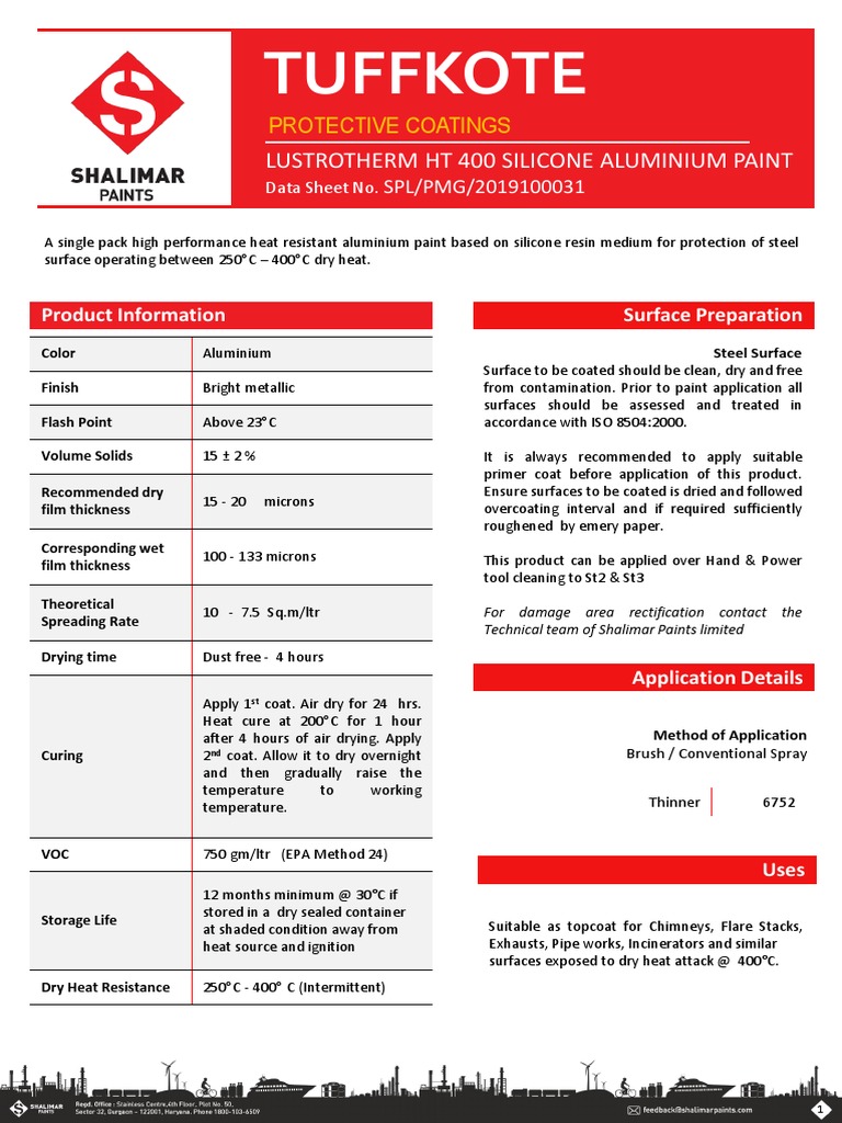 Tuffkote: Epigard Epoxy Finish Lustrotherm HT 400 Silicone Aluminium ...