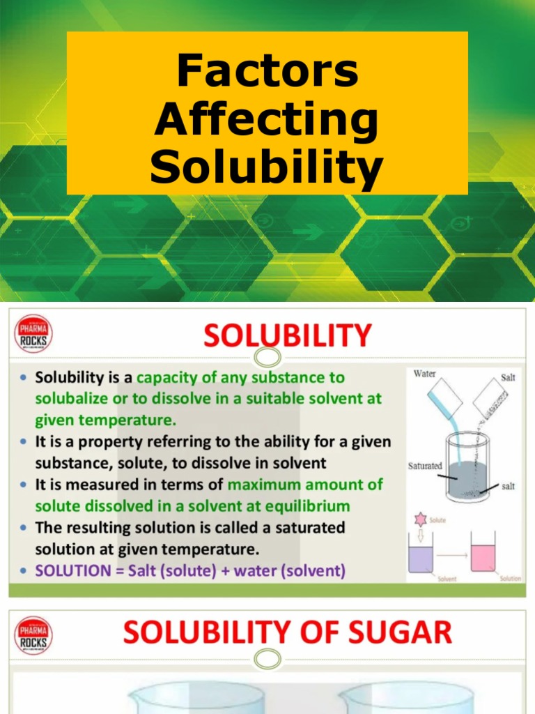 Factors Affecting Solubility - | PDF