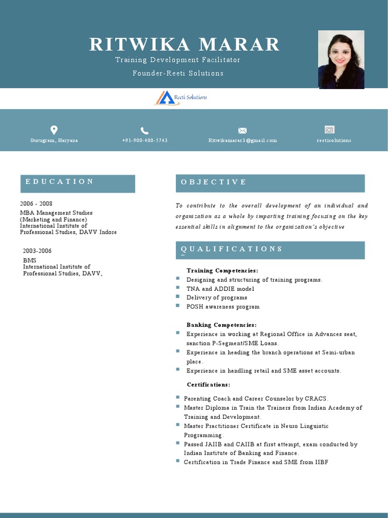 Ritwikamarar3 Training Experience Summary | PDF