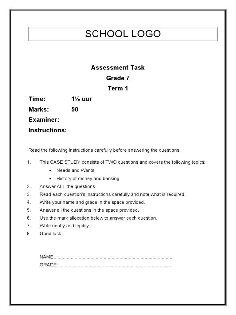 GR 7 Term 1 2023 Formal Task 1 | PDF