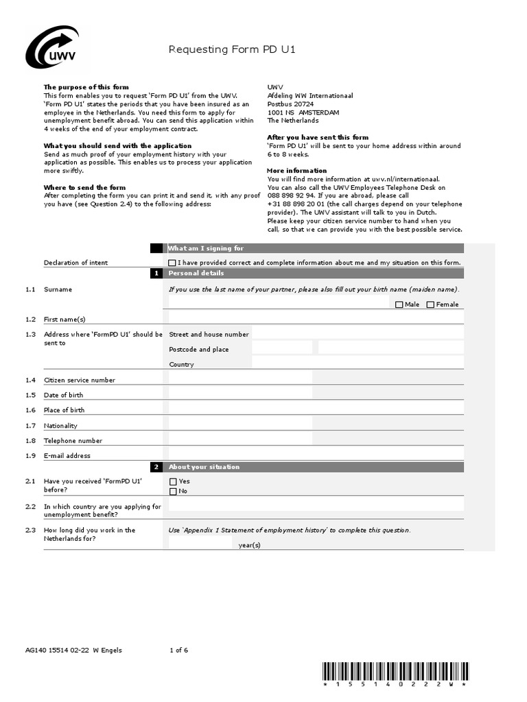 Aanvragen Formulier E301 Engels | PDF | Employment | Unemployment Benefits