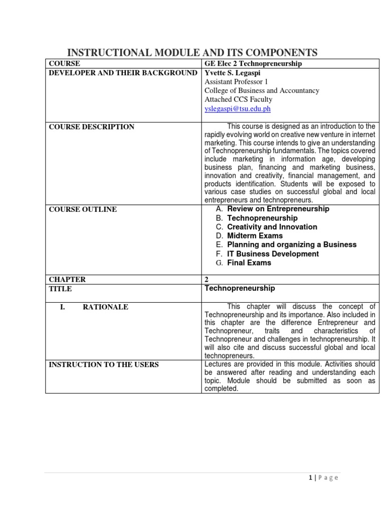 Module-Techno Chap2 | PDF | Entrepreneurship | Business