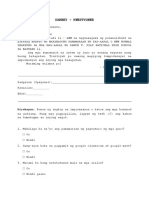 Sample Survey Questionaire (Tagalog) | PDF