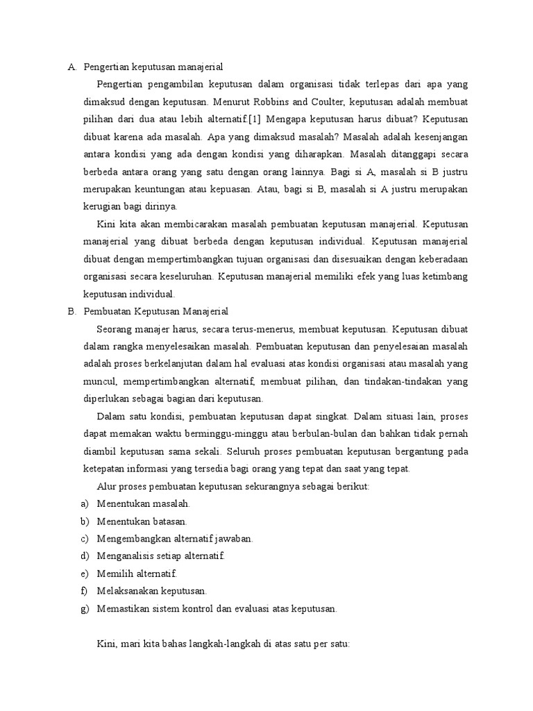 Keputusan Manajerial | PDF