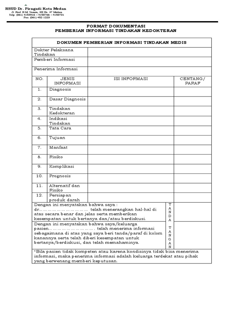 FORMAT PEMBERIAN INFORMASI | PDF