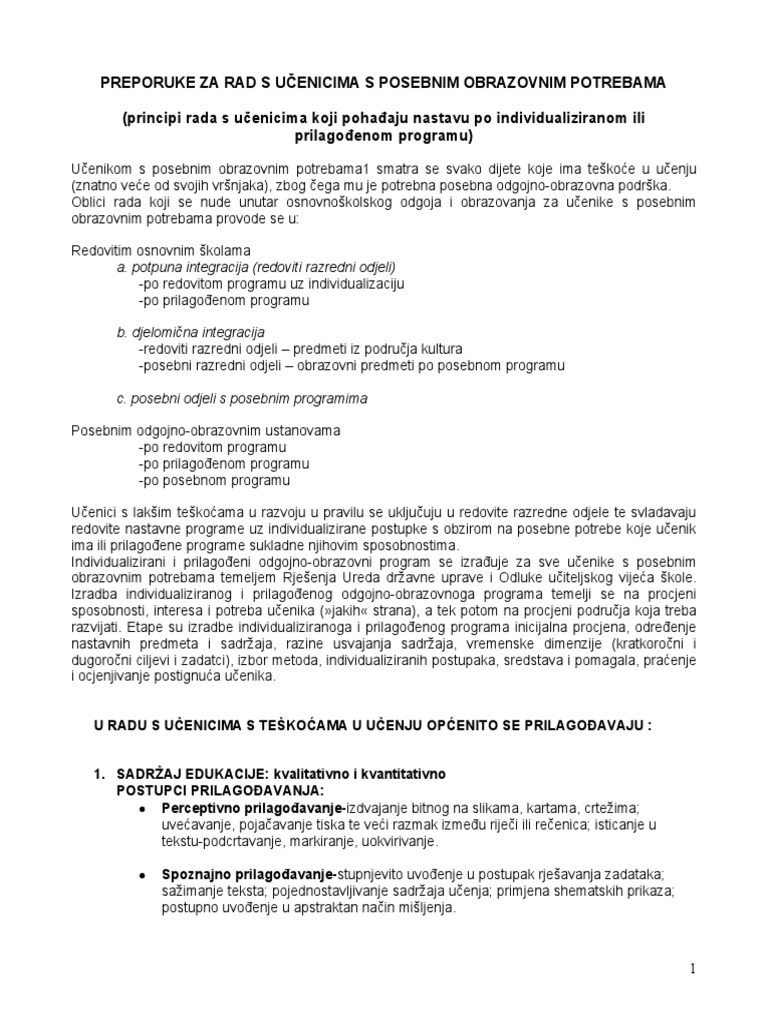 Rad S Učenicima | PDF