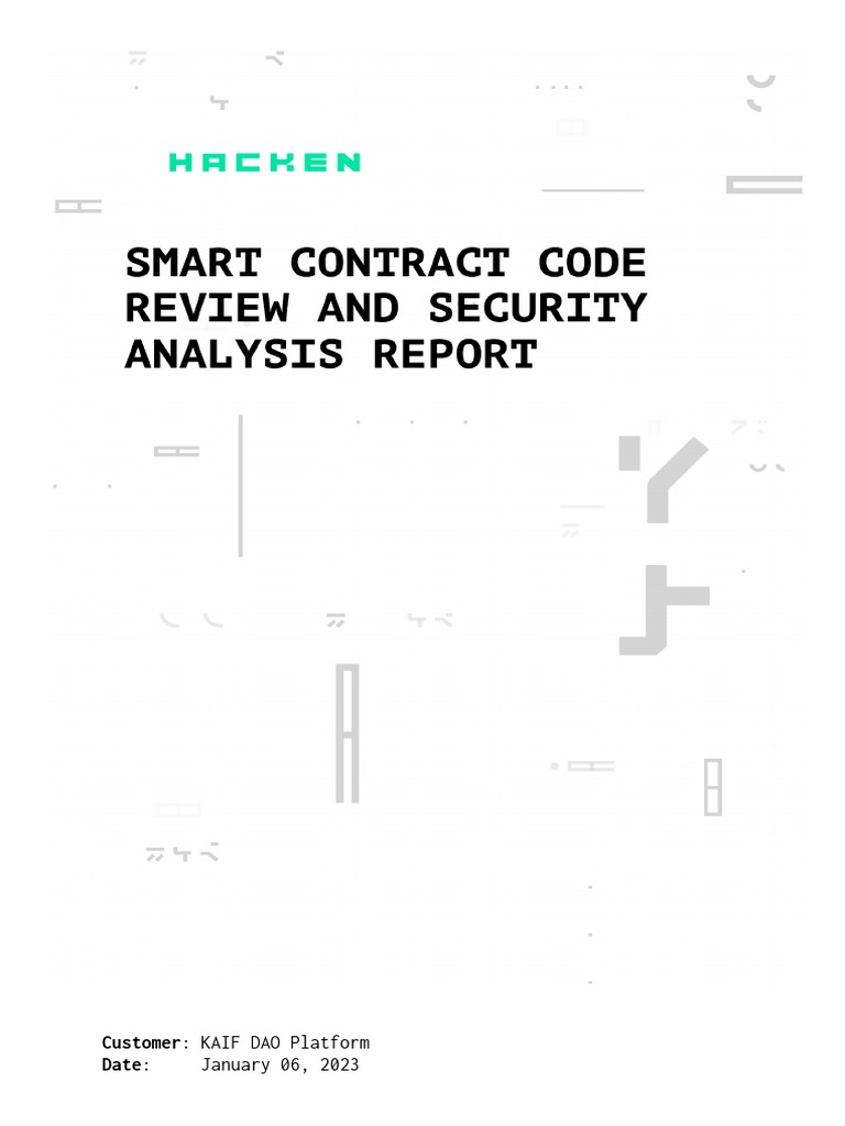 Kaif Hacken Audit | PDF | Vulnerability (Computing) | Software Quality