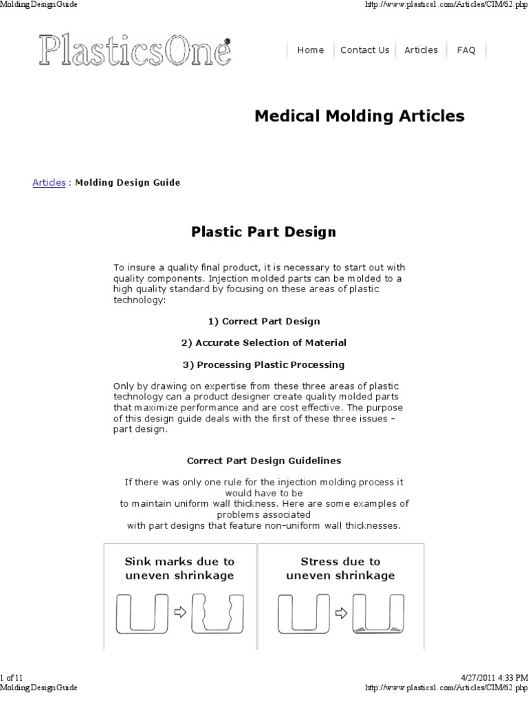 Molding Design Guide | PDF | Casting (Metalworking) | Thermoplastic