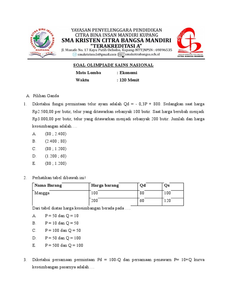 Soal Olimpiade Sains Nasional | PDF
