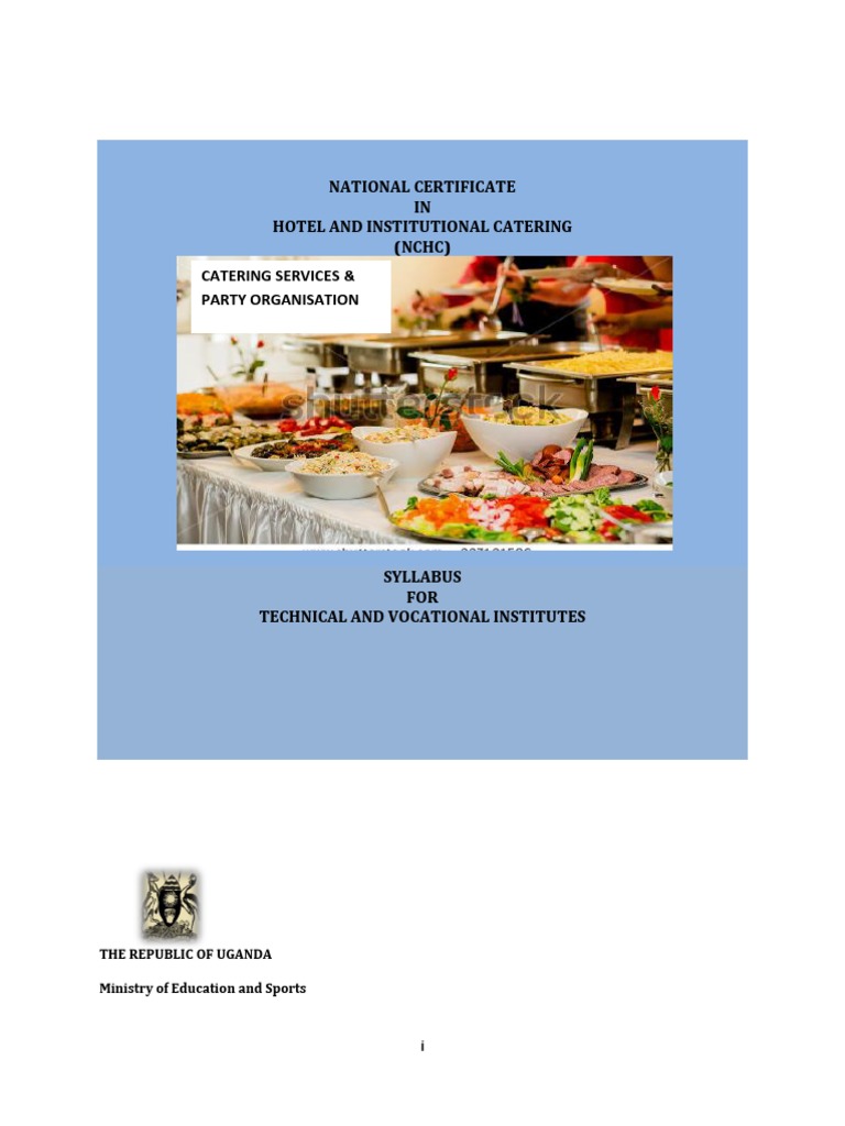 NCDC National Certificate in Hotel and Institutional Catering | PDF | Waiting Staff | Vocational ...