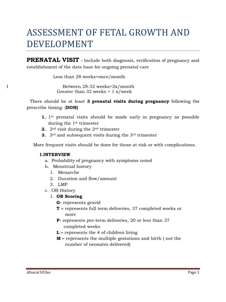 Assessment of Fetal Growth and Development | PDF | Pregnancy | Fetus