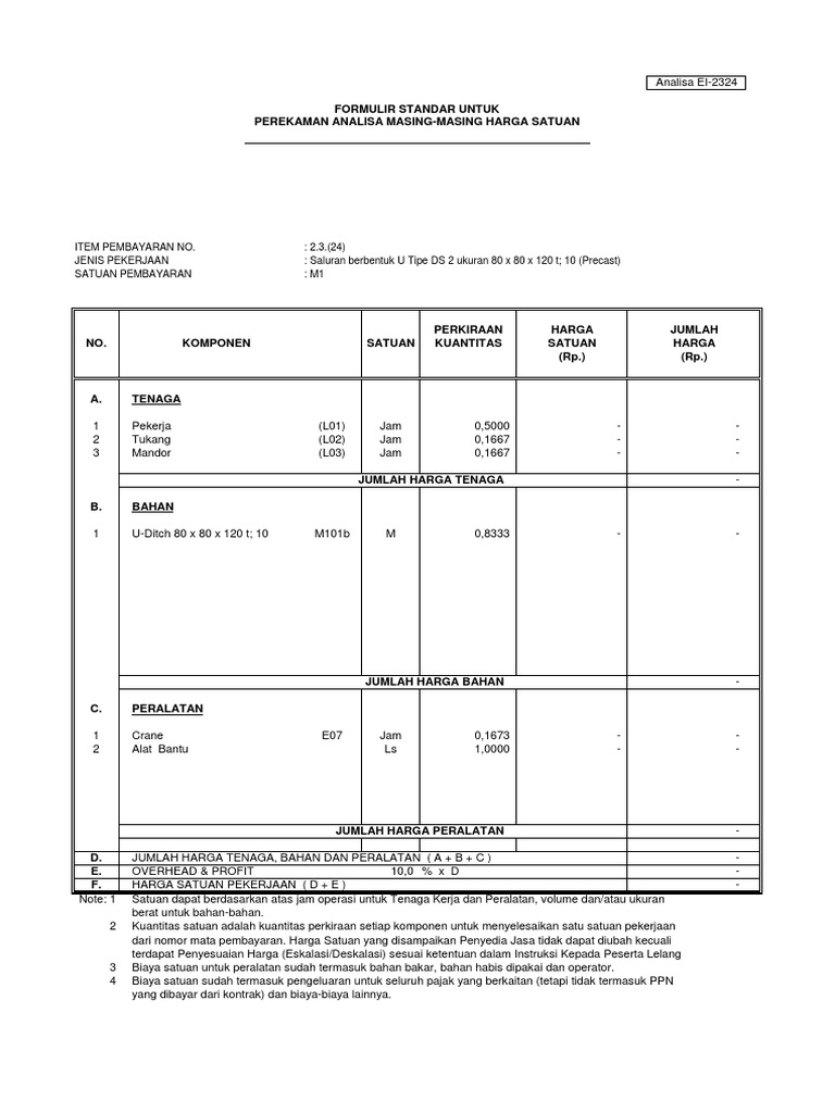 3.3. (24) Saluran Berbentuk U Tipe DS 2 Ukuran 80 X 80 X 120 T 10 (Precast) | PDF
