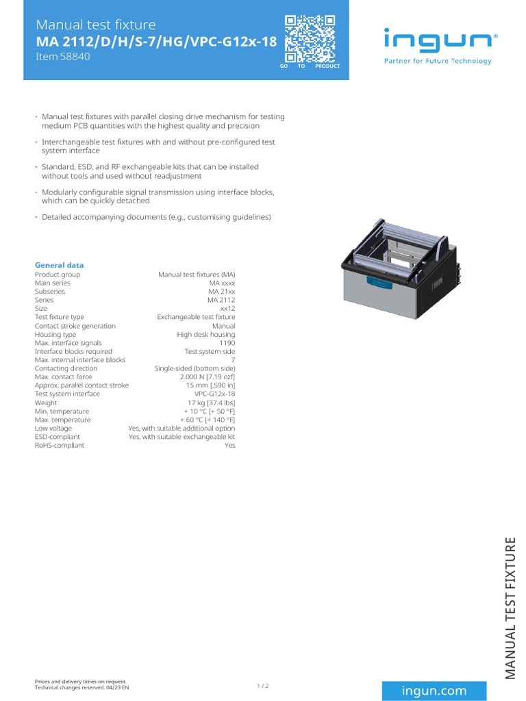 MA 2112/D/H/S-7/HG/VPC-G12x-18: Manual Test Fixture | Download Free PDF ...