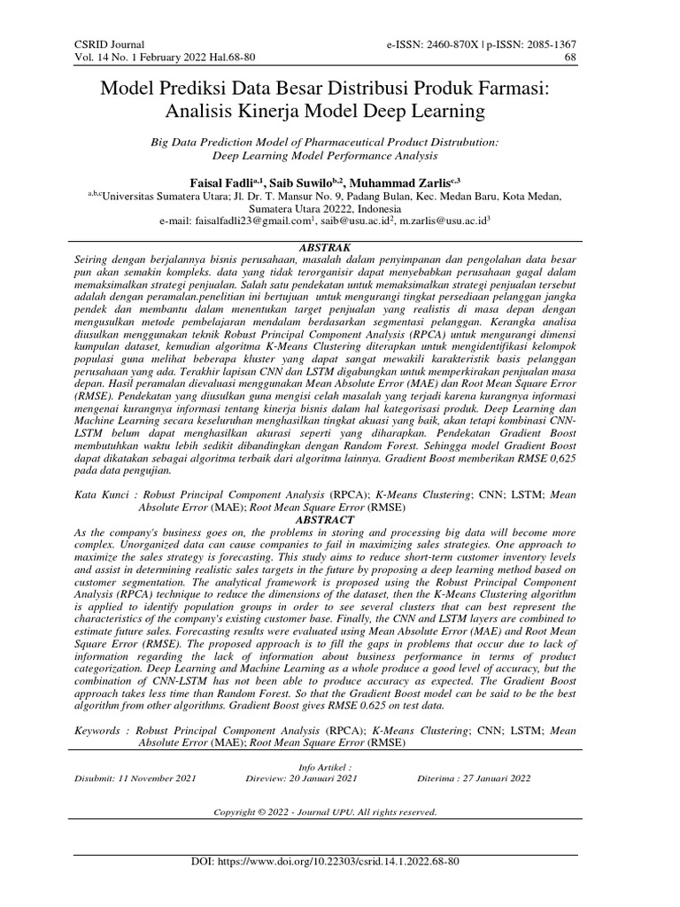 Model Prediksi Data Besar Distribusi Produk Farmasi: Analisis Kinerja ...