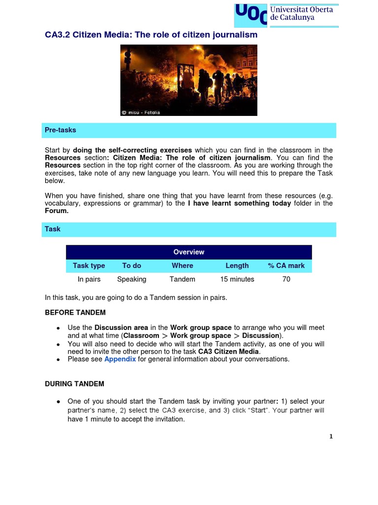 CA3.2 The Role of Citizen Journalism 20222 | PDF | Classroom | Cognition