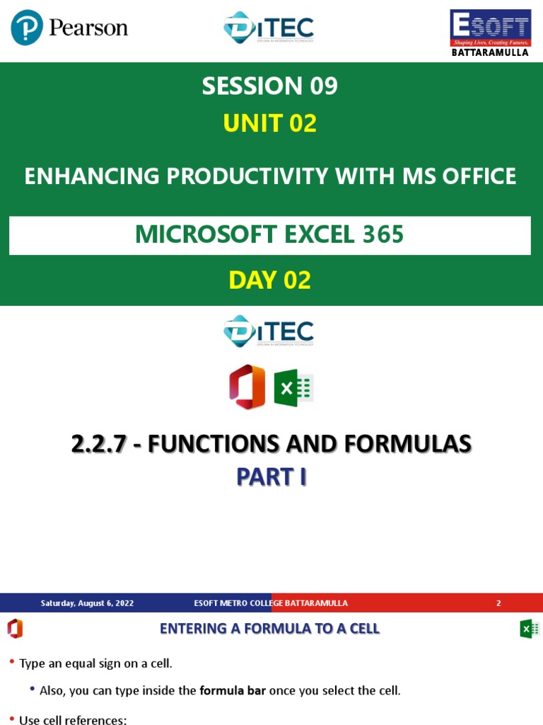 DiTEC S9 U2 D6 | PDF | Microsoft Excel | Mathematics