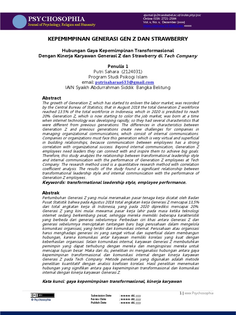 Kepemimpinan Generasi Gen Z Dan Strawberry | PDF | Behavioural Sciences