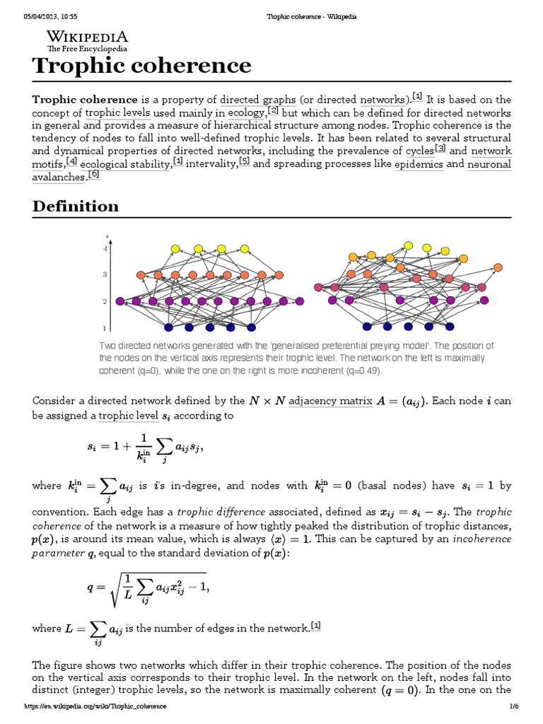 Trophic Coherence - Wikipedia | PDF | Systems Theory | Systems Science