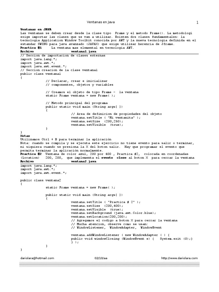 Ventanas en Java | PDF