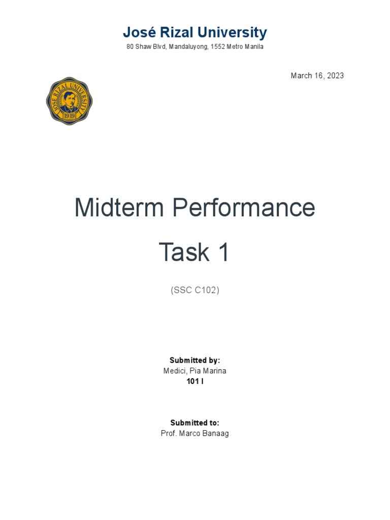 MEDICI - Midterm Performance Task 1 | PDF