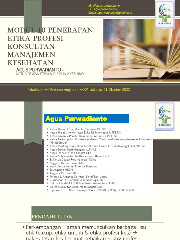 Modul-10 Penerapan Etika Profesi Konsultan Manajemen Kesehatan | PDF