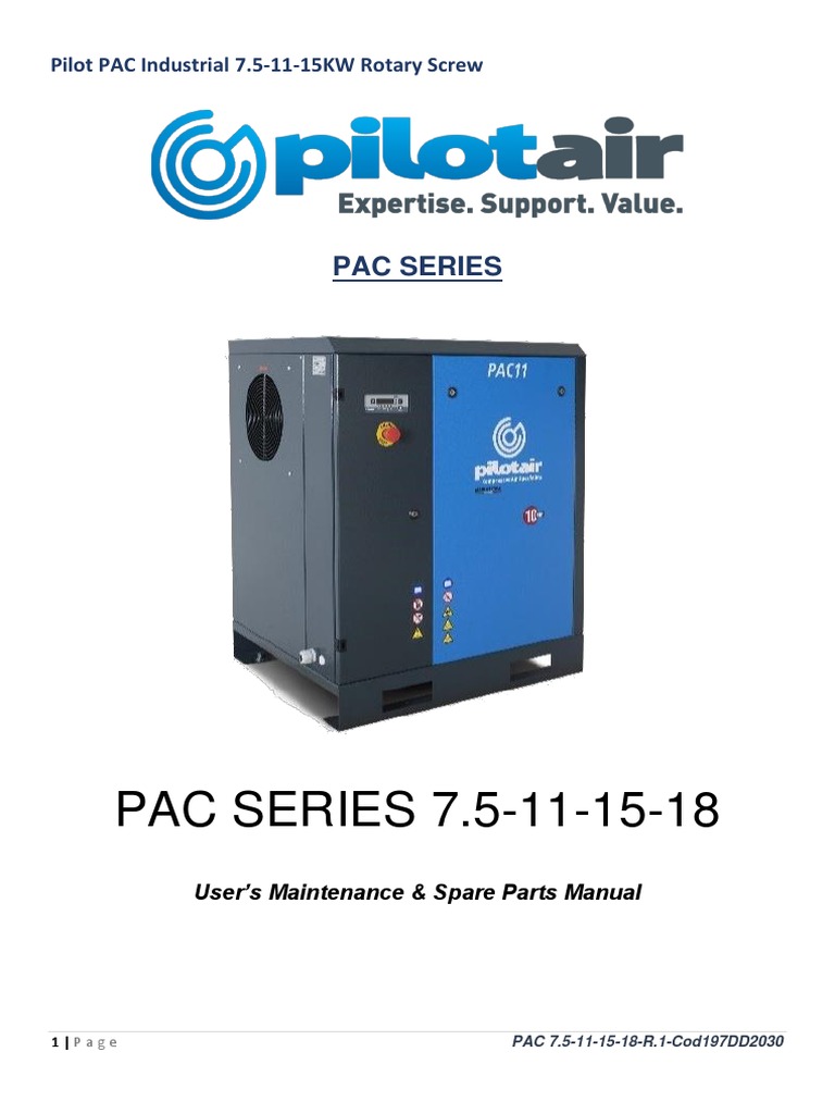 Pilot Pac Industrial 7.5 11 15kw Rotary Screw | PDF | Damages | Switch